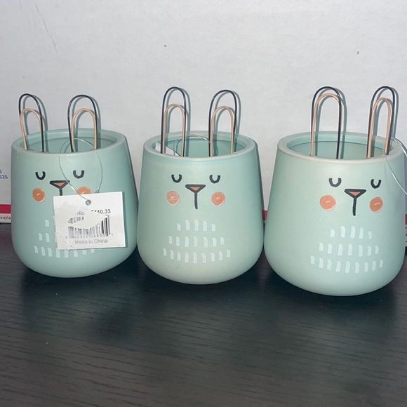 Accents | 3 Small Rabbit Containers With Wire Ears | Poshmark